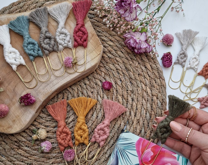 2x Makramee Lesezeichen Makramee Büroklammer Makramee - Etsy.de