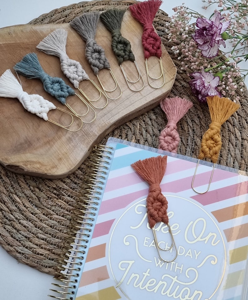 2x Makramee Lesezeichen Makramee Büroklammer Makramee | Etsy