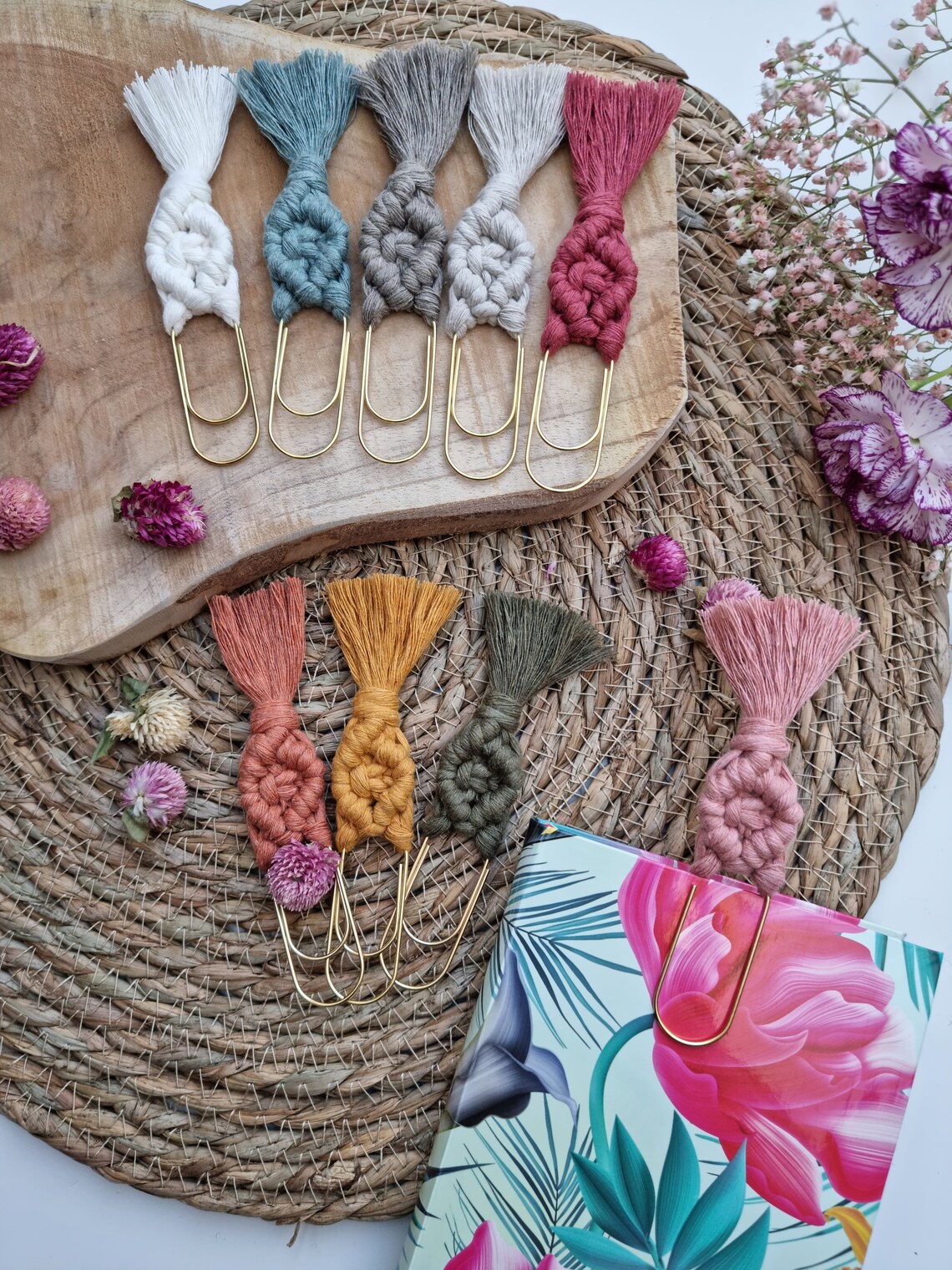 2x Makramee Lesezeichen Makramee Büroklammer Makramee | Etsy