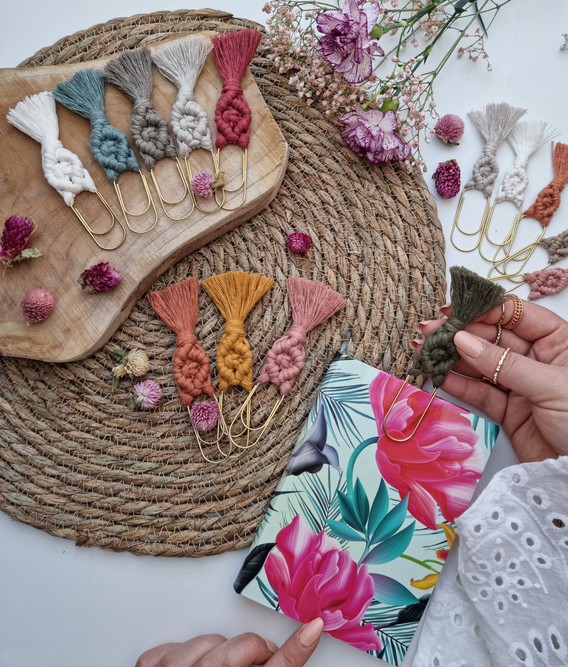 2x Makramee Lesezeichen Makramee Büroklammer Makramee | Etsy