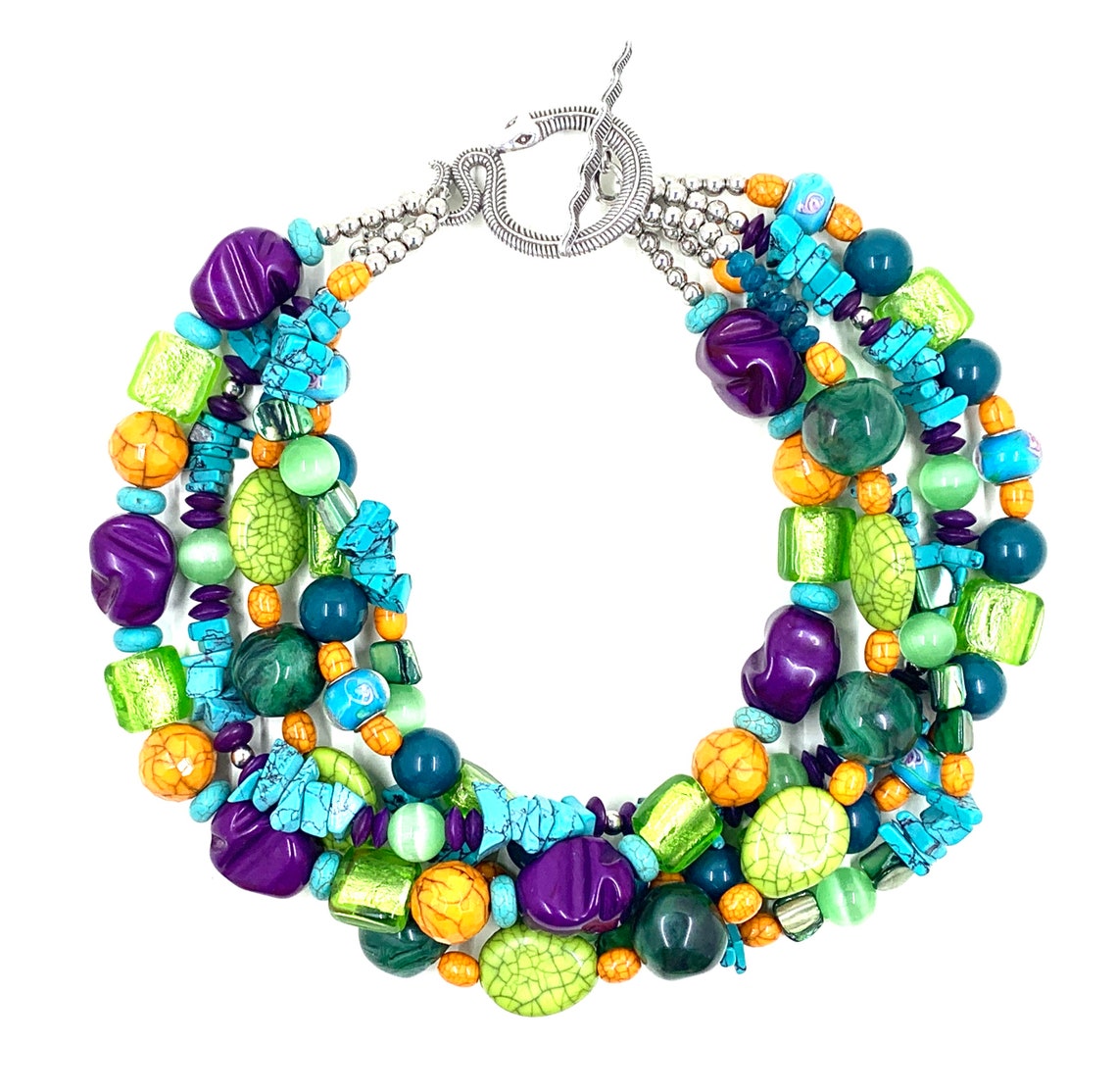 Purple Mix Statement Necklace - Etsy