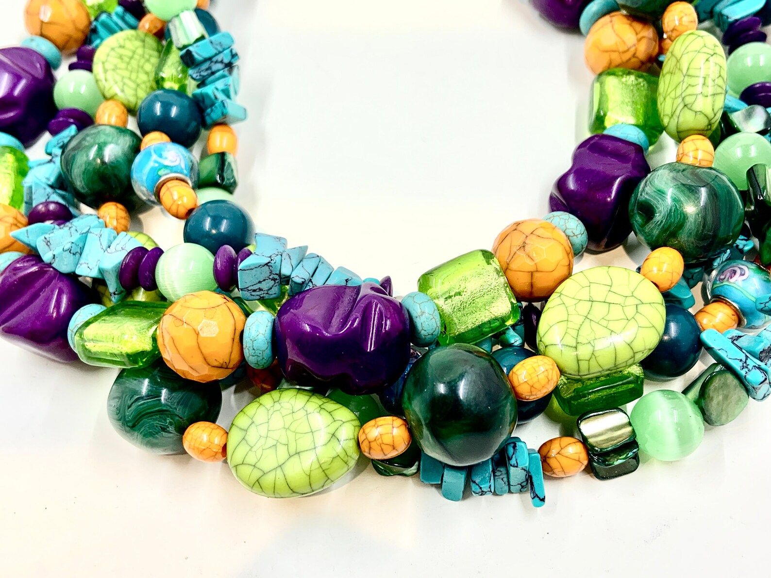 Purple Mix Statement Necklace - Etsy