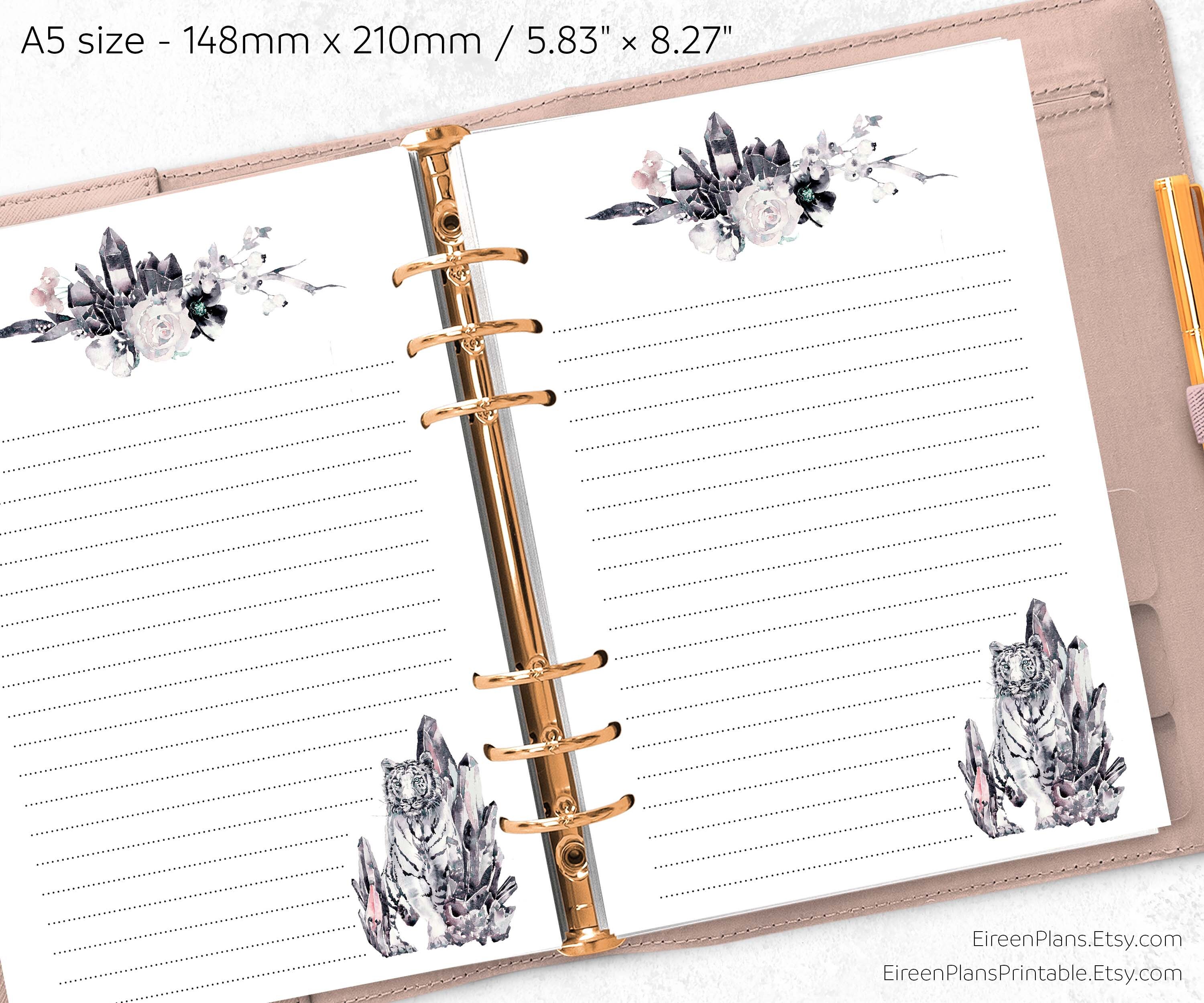 Calendars & Planners Lined Paper Creative Journaling Flowers Watercolor ...