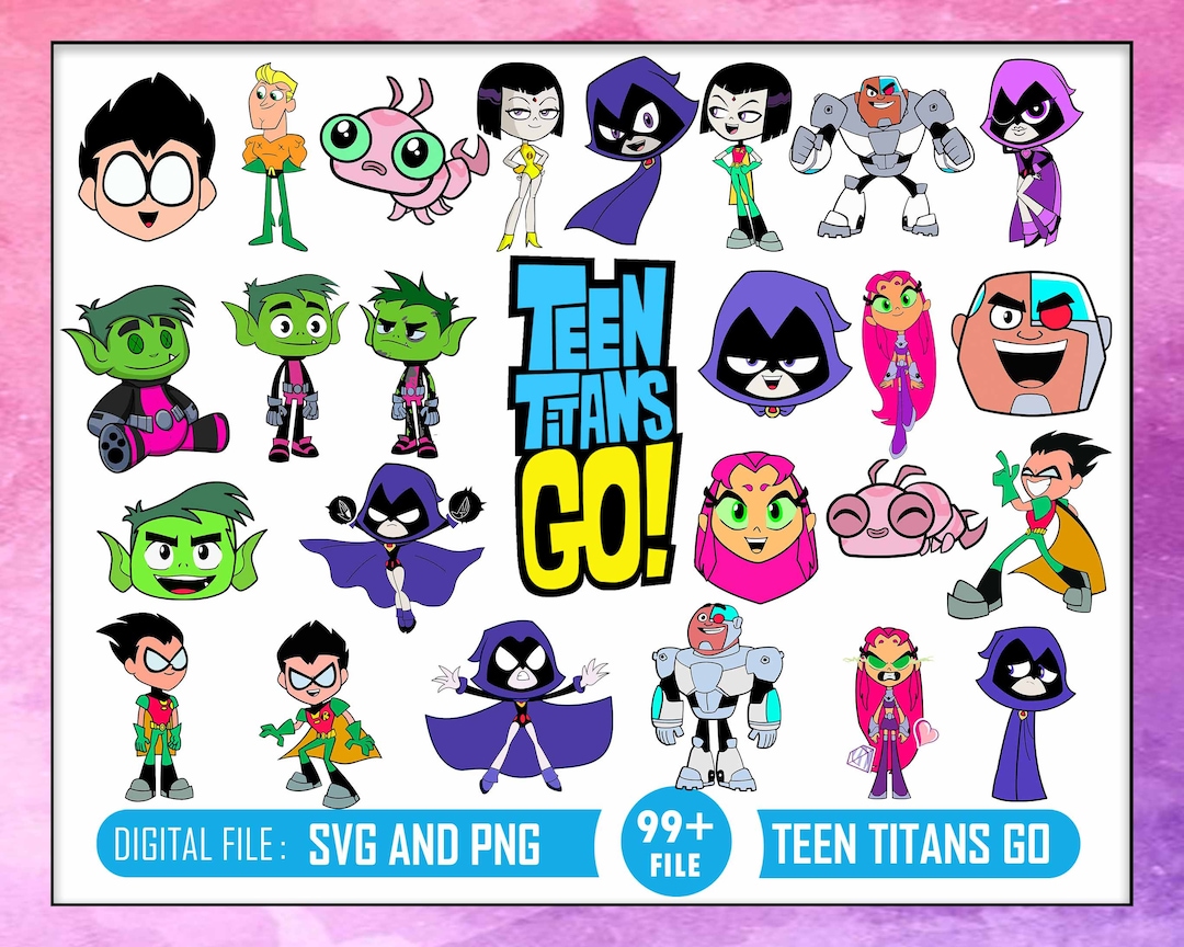 Teen Titans Go Instant Download, Cartoon SVG Outline, Cartoon SVG ...