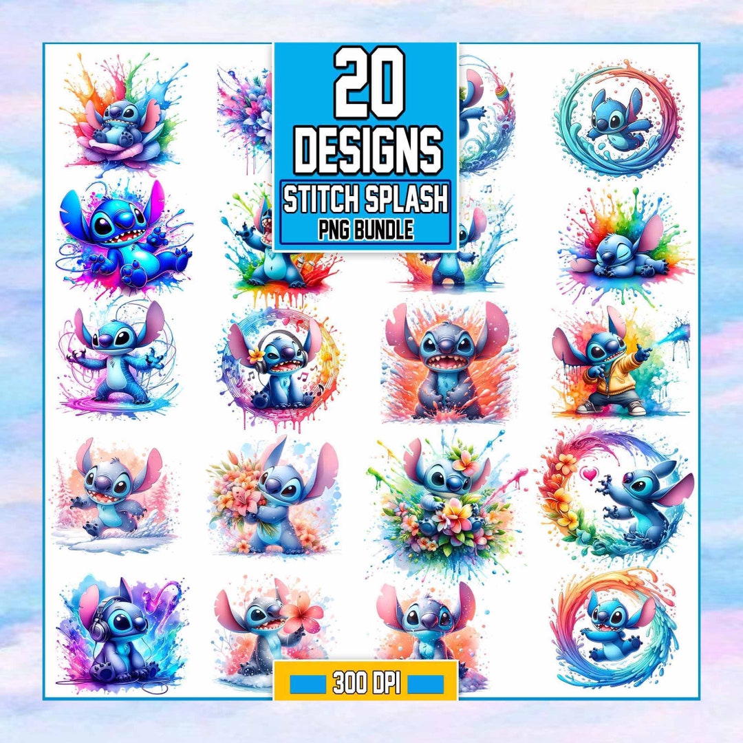 Watercolor and Splash Stitch Svg, Stitch Bundle, Stitch Clipart, Stitch ...