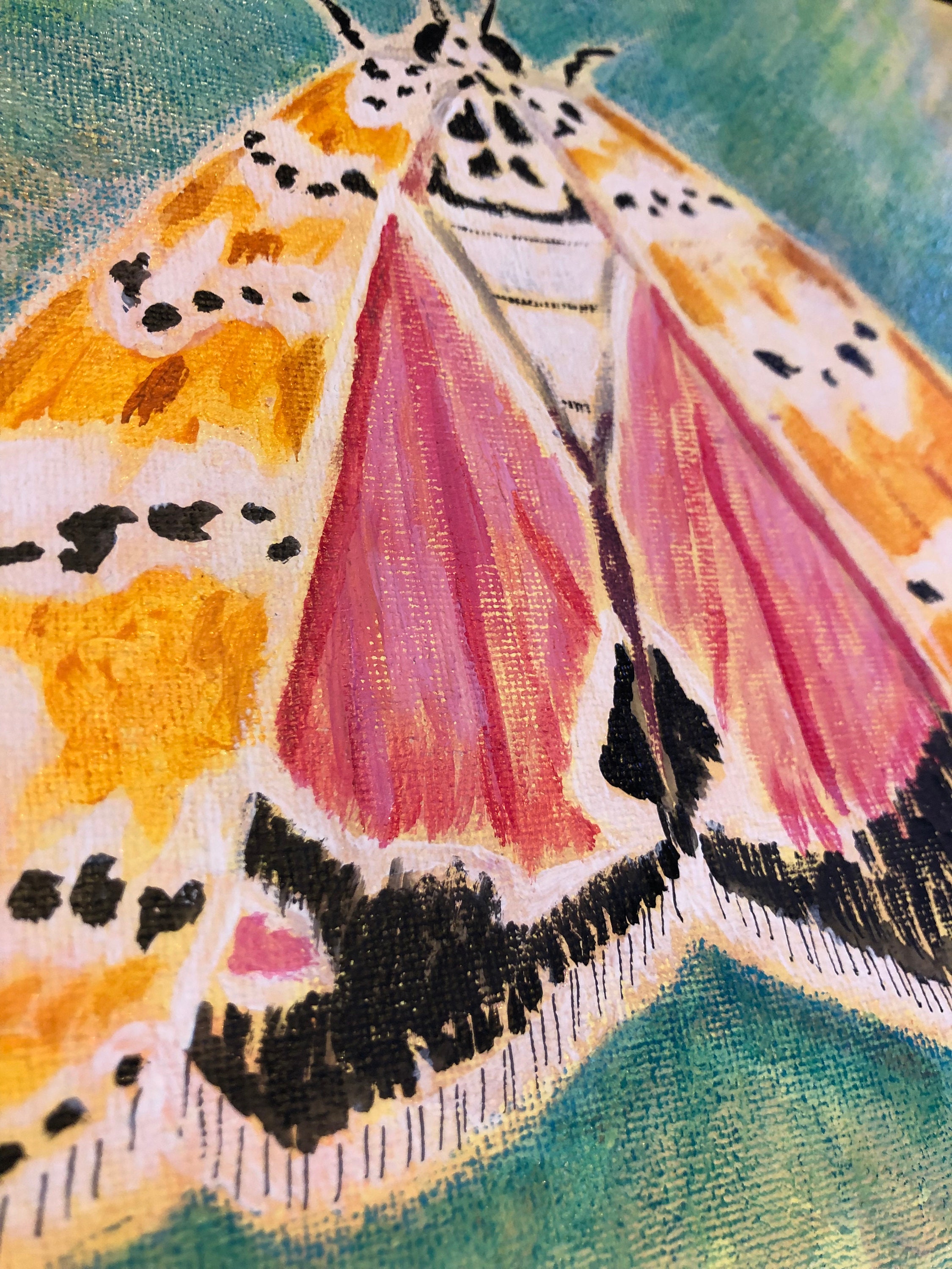 Ornate Bella Moth Original Acrylic Painting Moth Artwork - Etsy