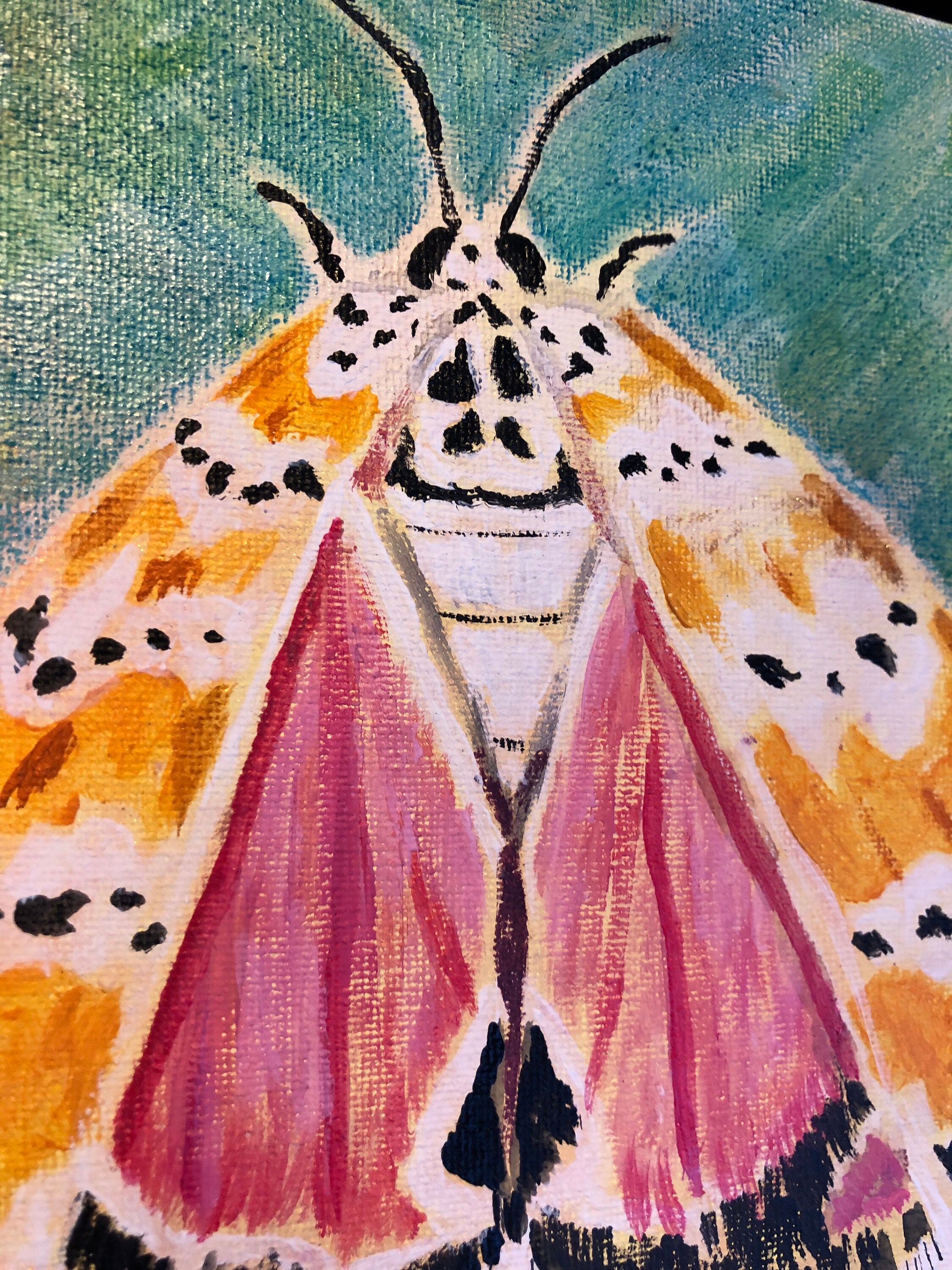 Ornate Bella Moth Original Acrylic Painting Moth Artwork - Etsy
