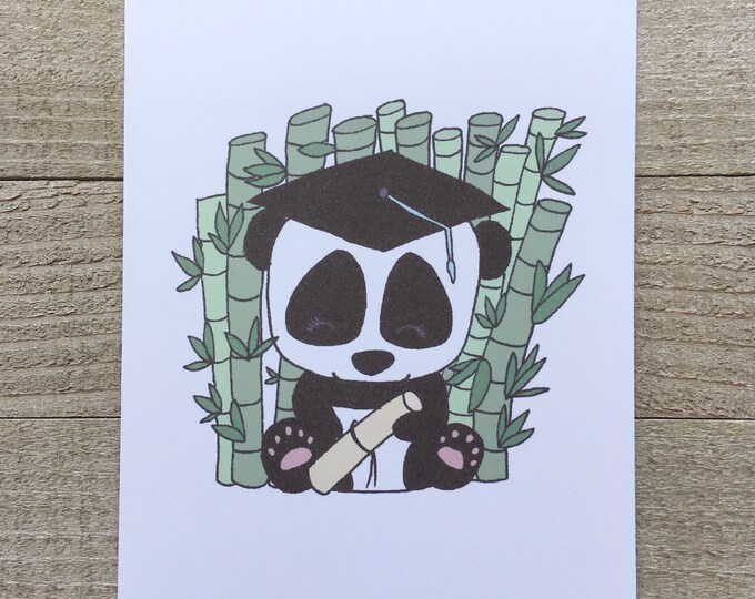 Panda Graduation Card, Blank Grad Card for Grads, High School ...
