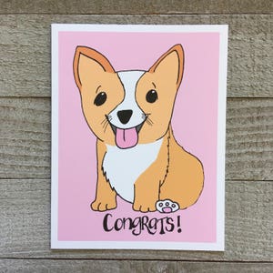 New Baby Corgi Puppy Congrats Greeting Card, Congratulations, Dog Lover ...