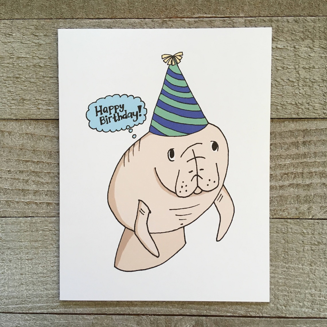 Happy Birthday Greeting Card Manatee Lover Family Friend - Etsy