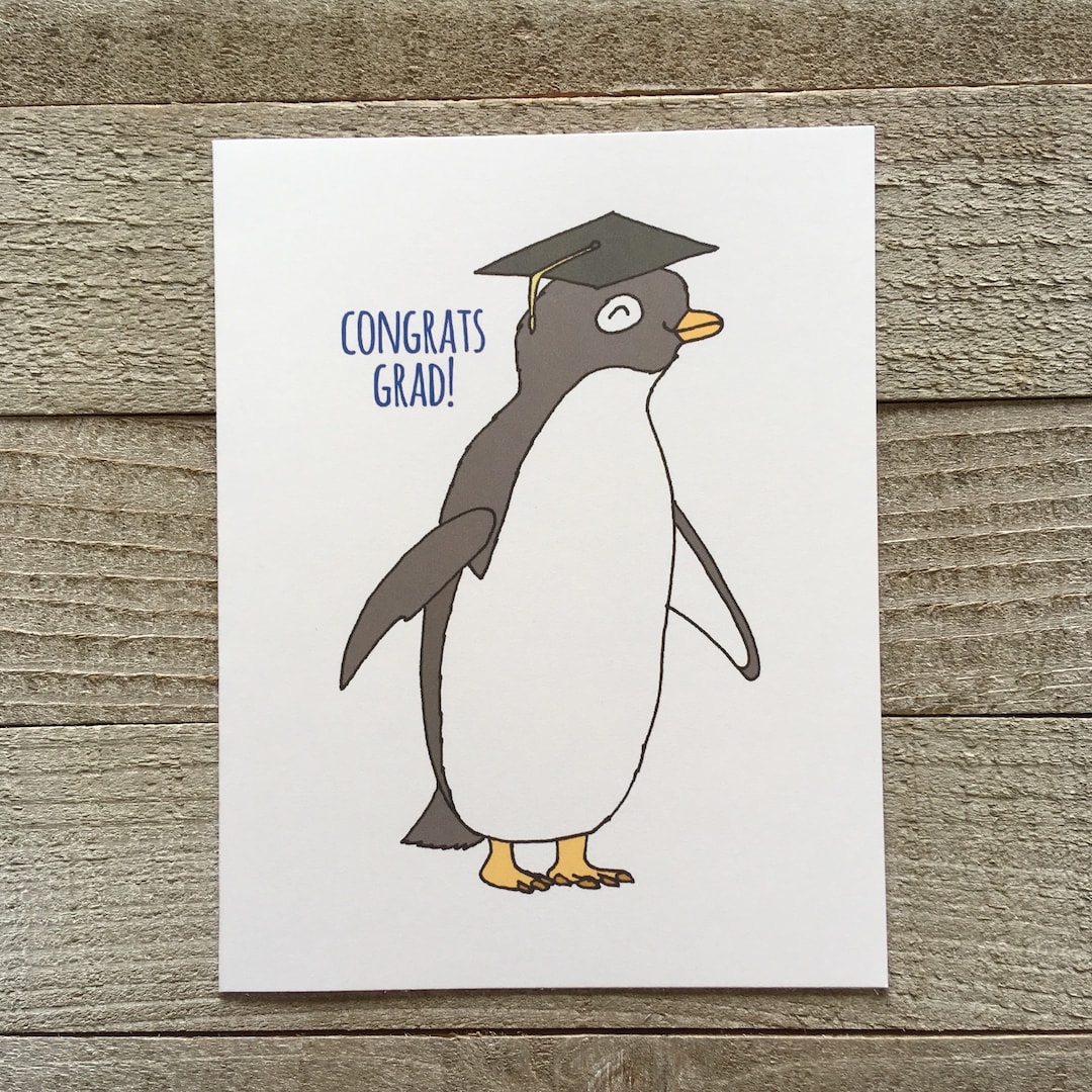 Penguin Graduation Card, Grad Card, Graduation Penguin, New Graduate ...