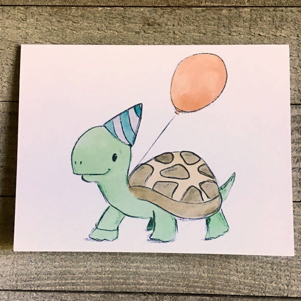 Turtle Birthday Card - Etsy