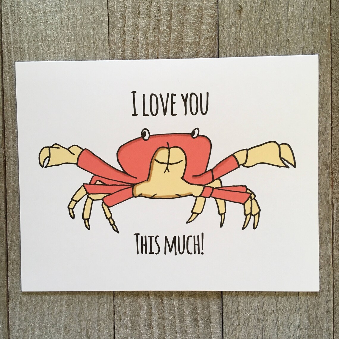 Crab Love Card, Crab Card, Crab Cards, Homemade Card, Crab Greeting ...