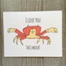 Crab Love Card, Crab Card, Crab Cards, Homemade Card, Crab Greeting ...
