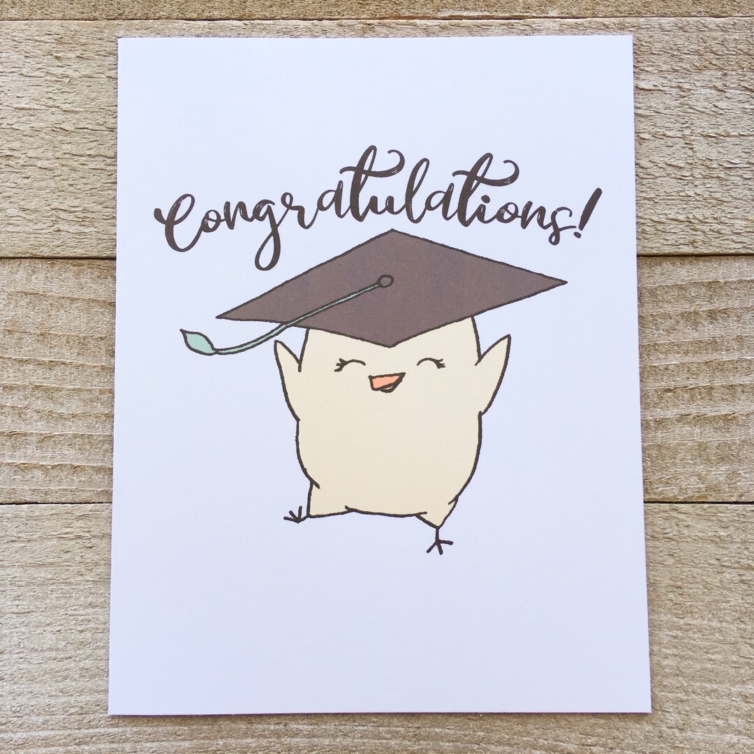 Baby Chick Graduation Congratulations Card, Blank Greeting Card of Baby ...