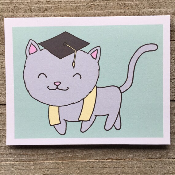 Cat Graduation Card Graduate Card Congratulations Graduation - Etsy