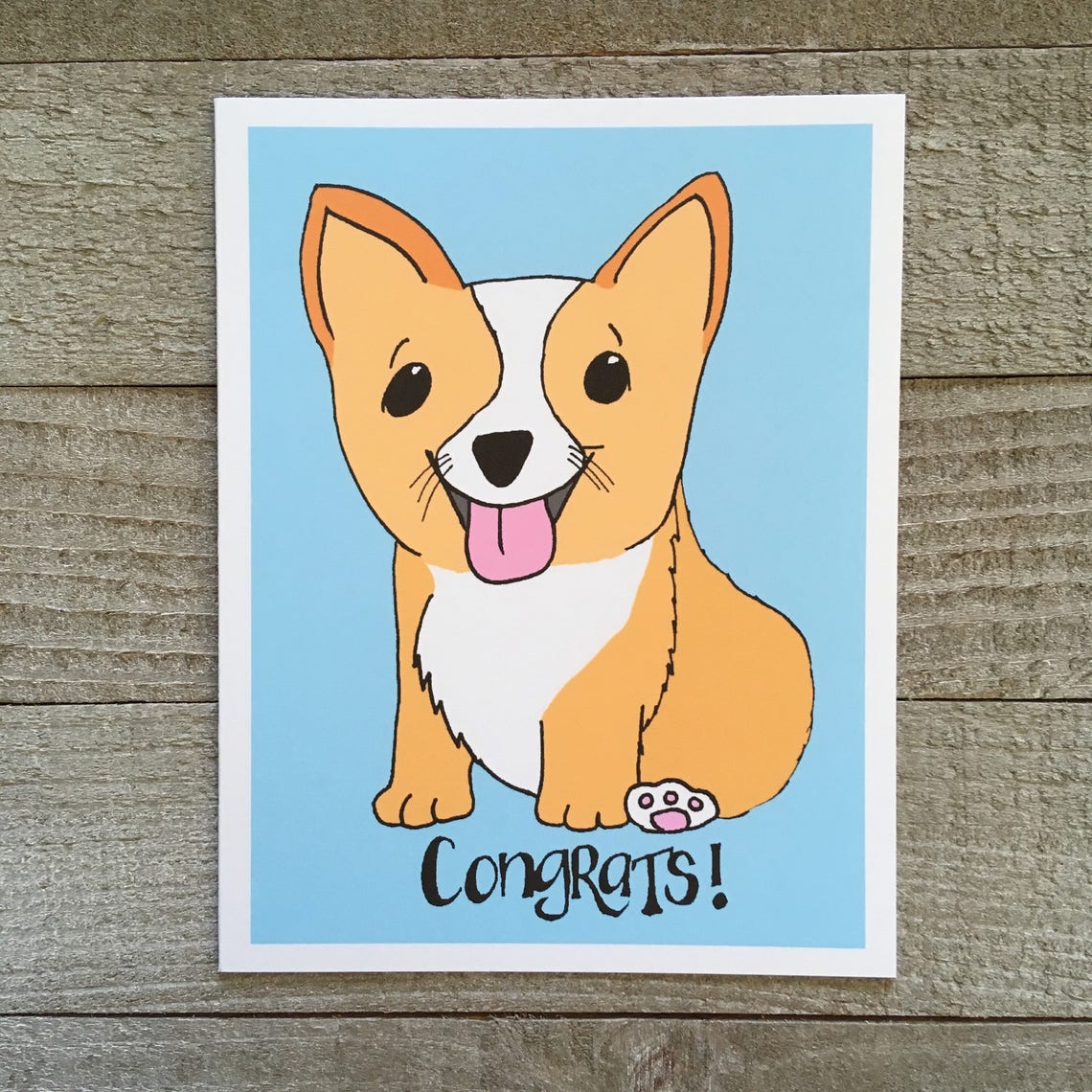 New Baby Corgi Puppy Congrats Greeting Card Congratulations - Etsy