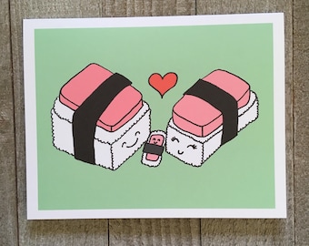 Happy Birthday Card Hawaiian Card Spam Musubi Unique | Etsy