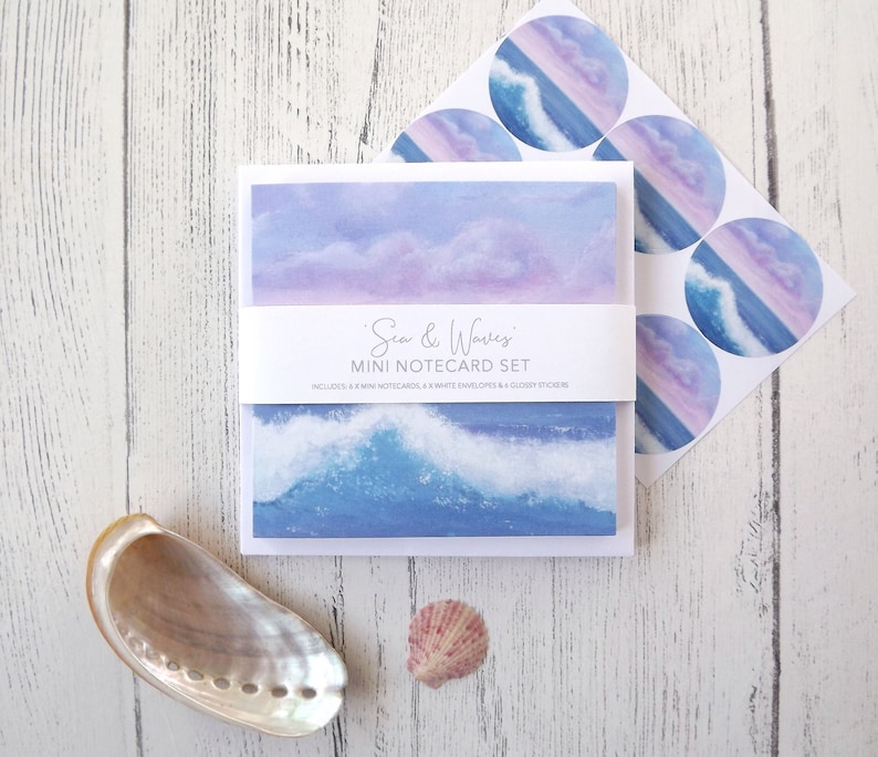 Hand Made Mini Notecard Set Featuring My 'sea and - Etsy