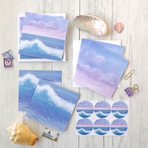 Hand-made Mini Notecard Set, Featuring My 'sea and Waves' Seascape - 6x ...