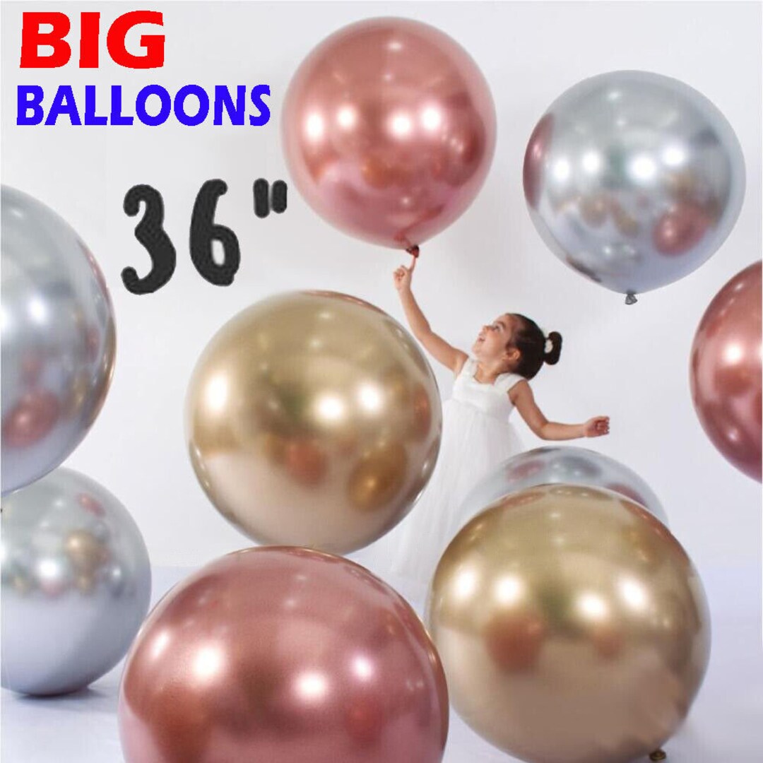 36 Inch Giant Metallic Balloons Extra Large Latex Balloon Jumbo Chrome ...