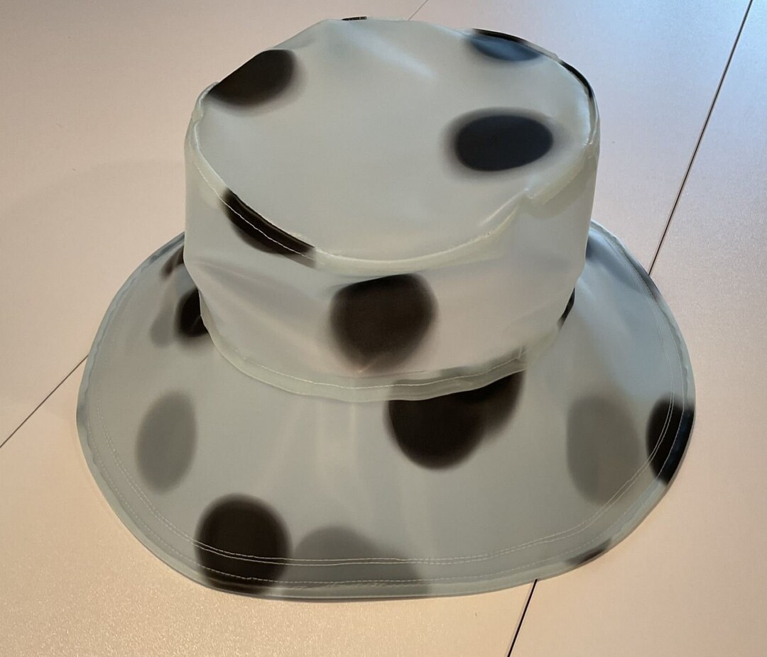 Women's Clear Vinyl Rain Hat, Rain Hat, Polka-dot Rain Hat, Pale Blue ...