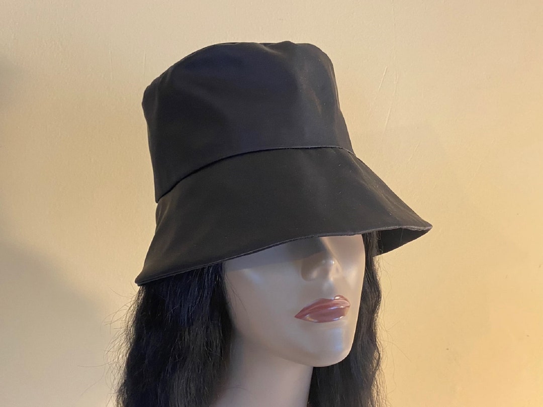 Women's Black Rain Hat, Rain Hat, Water Resistant Hat, Black Hat ...