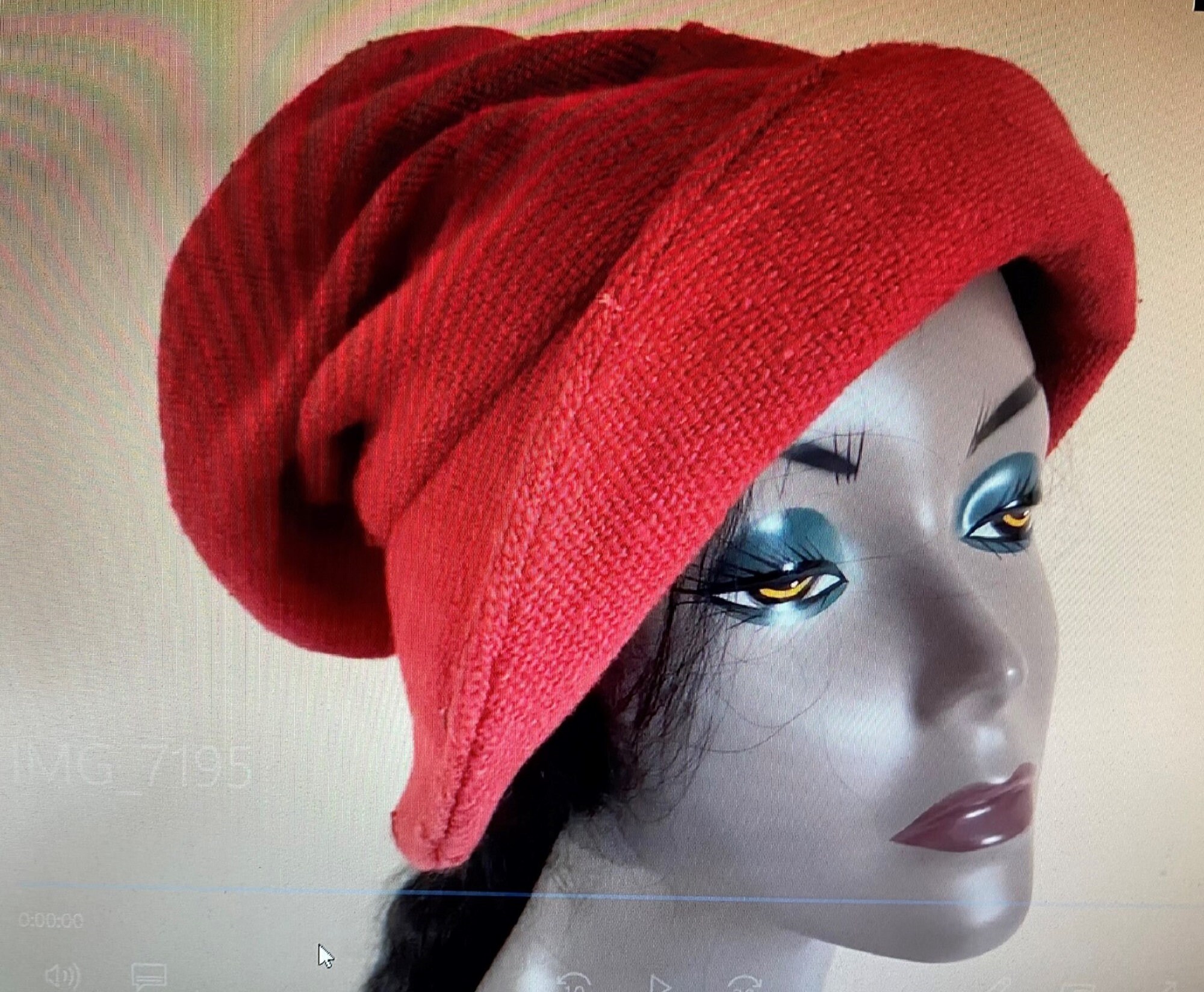 Women's Mud Cloth Hat, Red Wide Brim Cloche, Handmade Hat, Mud Cloth ...