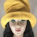 Women's Mud Cloth Hat, Mustard Yellow Wide Brim Cloche, Handmade Hat ...