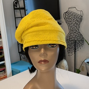 Women's Yellow Mud Cloth Flapper Hat, Bright Yellow Mud Cloth Hat ...