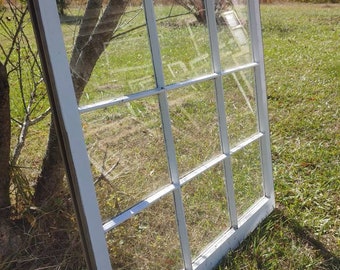 Nine 9 Pane Vintage Farm House Antique Wood Window Frame Sash | Etsy