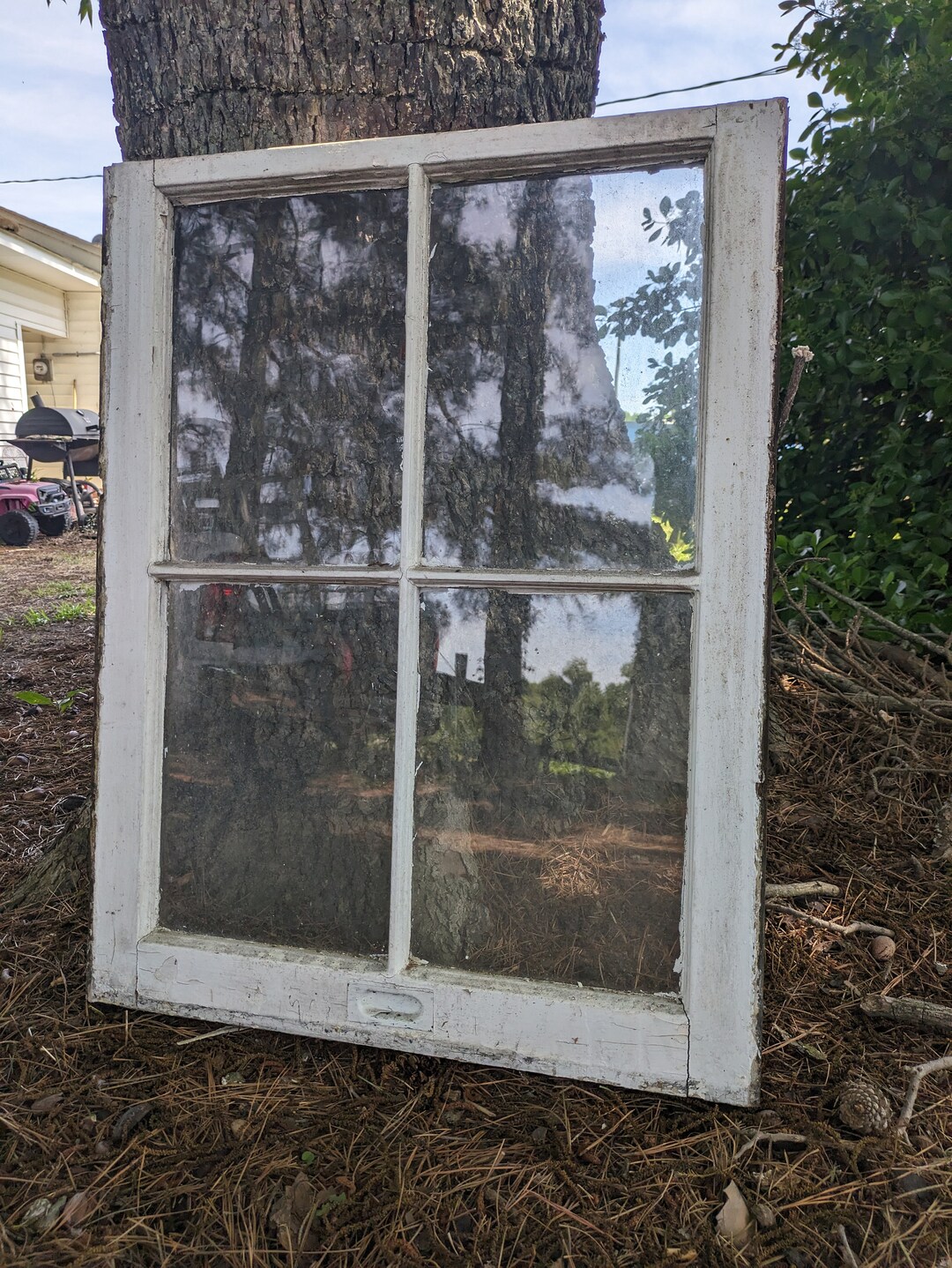 Vintage Authentic Reclaimed Antique Window Pane Sash, 4 Pane, 24x32 ...