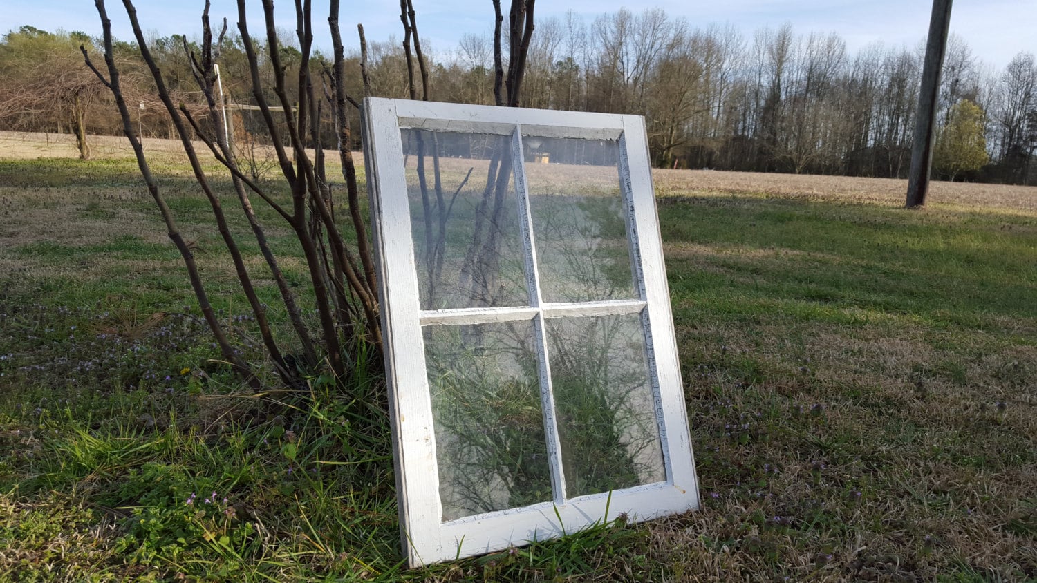 Vintage antique 4 four pane window sash frame farm house | Etsy