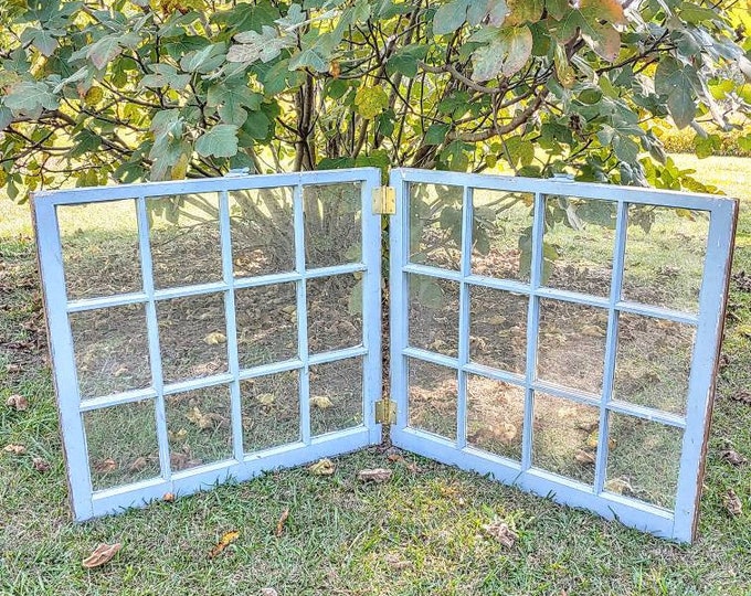 Vintage Antique Farm Window Sash Frame 24 Panes, 12 Pane Set Wedding ...
