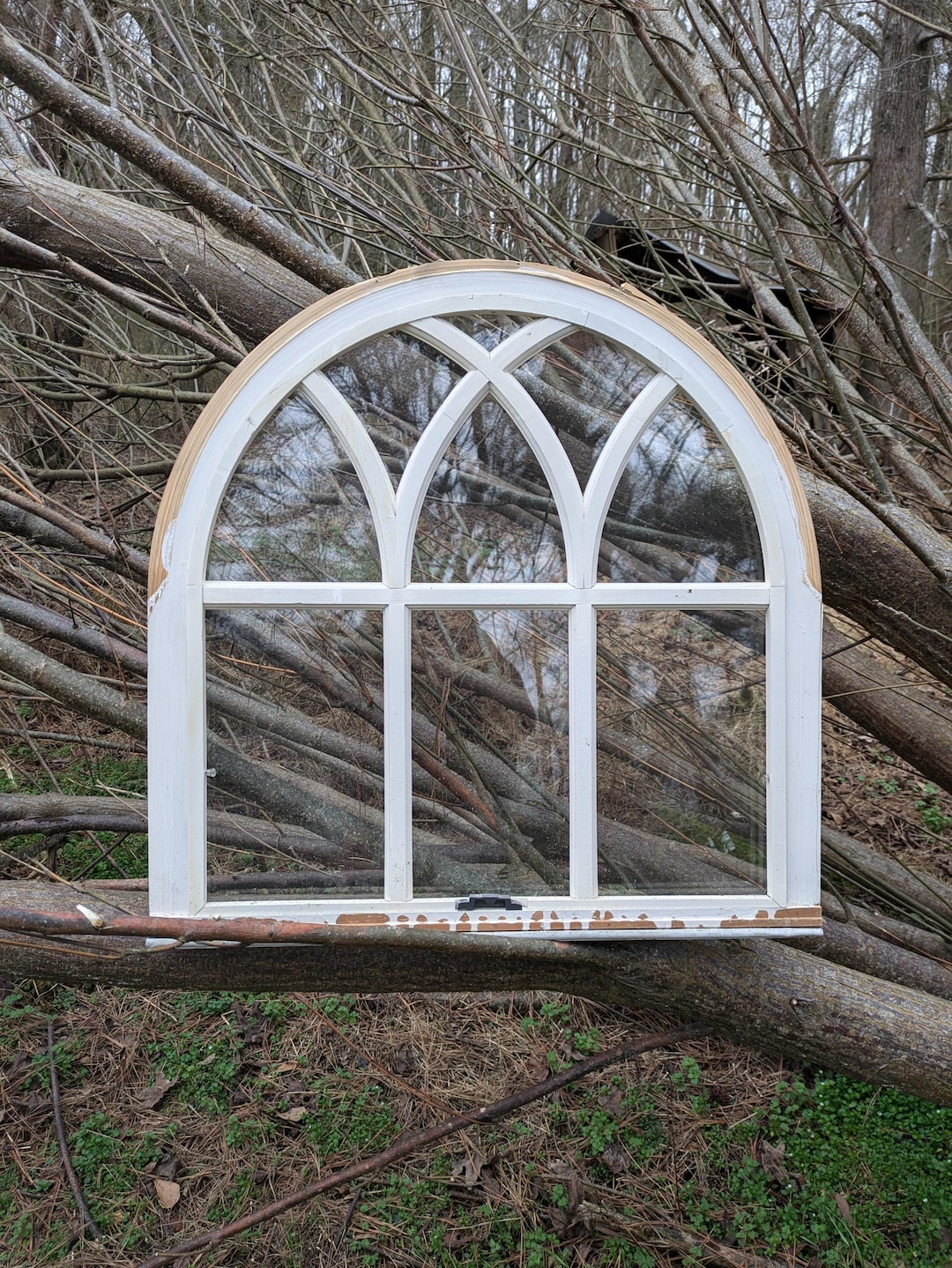Rare Architectural Salvage, Historic Old Antique Wooden Arch Window ...