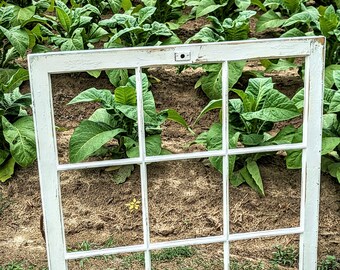 Nine 9 Pane Vintage Farm House Antique Wood Window Frame Sash Wedding ...
