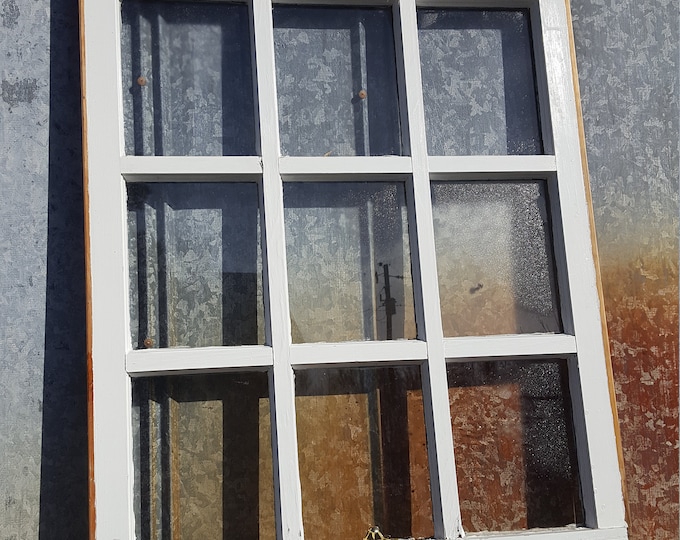 Vintage Authentic Reclaimed Antique Window Pane, 9 Pane, 33x28 Window ...