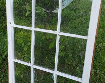 Nine 9 Pane Vintage Farm House Antique Wood Window Frame Sash - Etsy