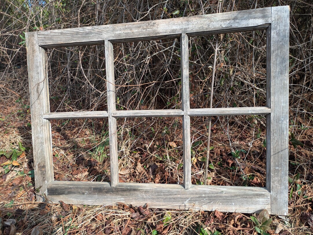 Antique Window Sash Frame Distressed Wall Decor Interior Decor Rustic ...