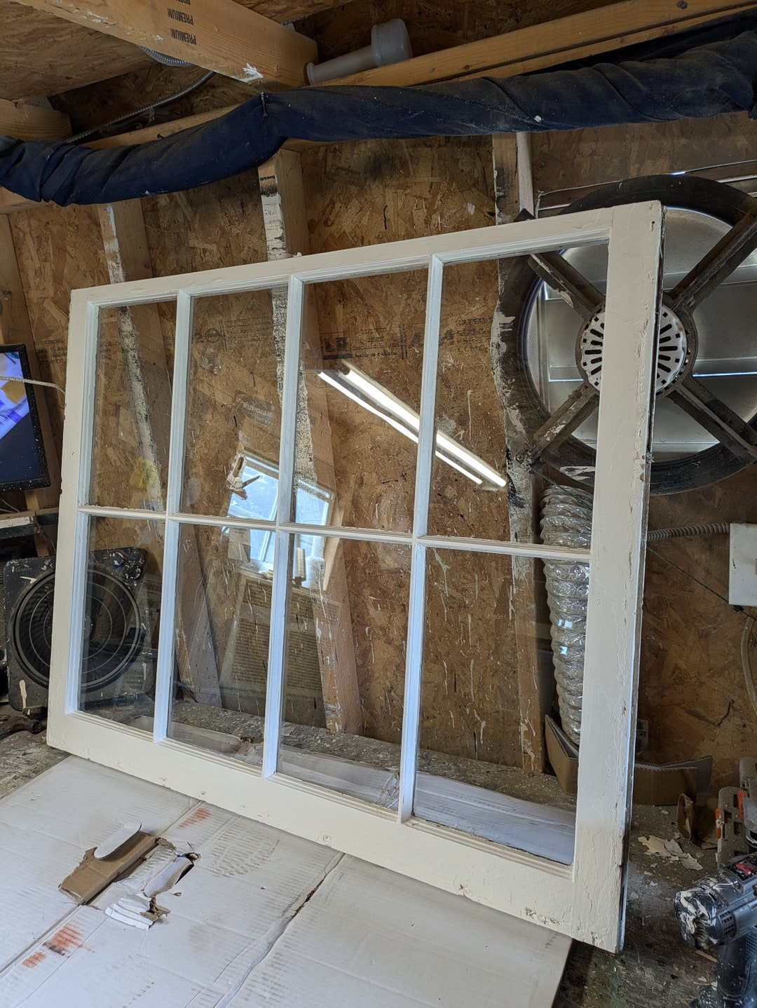 44x36 EXTRA Large 8 Pane Old Antique Shabby Vintage Window Sash Rustic ...
