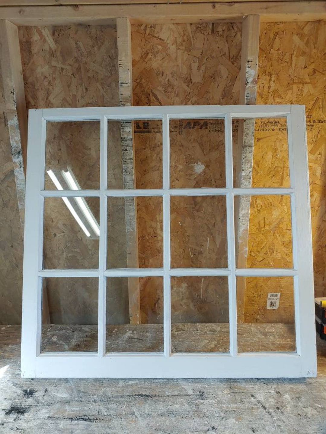 Architectural Salvage - Antique Farm Window Sash Frame 12 Pane 34x36 ...