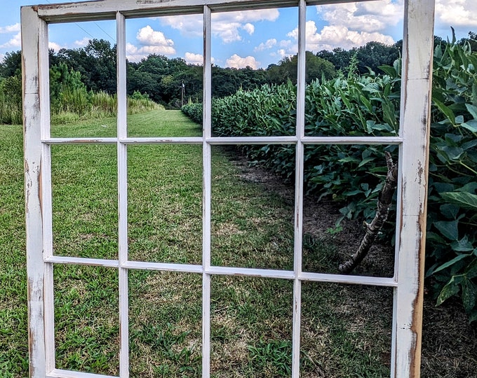 Vintage Antique Farm Window Sash Frame 12 Pane Very Old Rustic Cottage ...