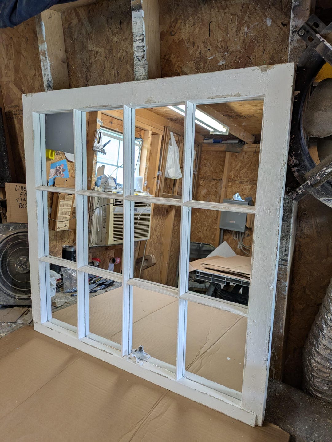 34x32 Mirror 12 Pane Window Beautiful Antique Wooden Frame Historic ...