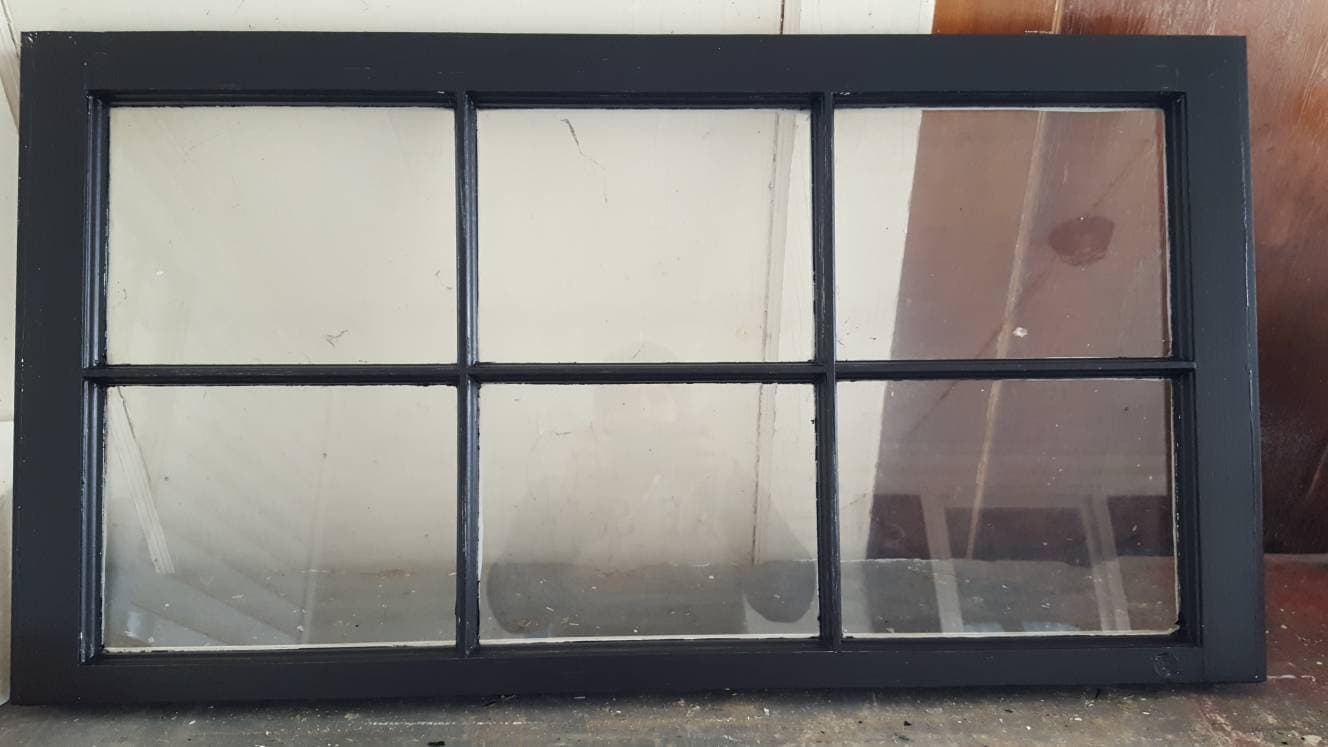 36x20 Old Antique Shabby Vintage Window Sash Painted Black | Etsy