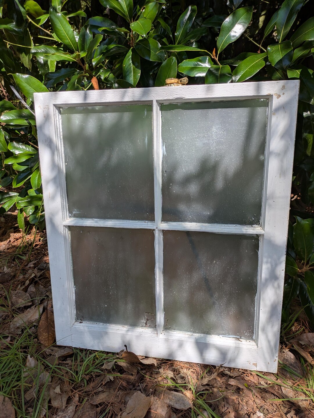 Antique Authentic Single Pane Window Sash, 4 Panes Frost Style Privacy ...