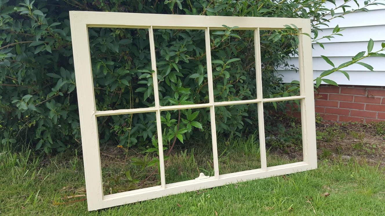 8 Pane Vintage Antique Wood Window Frame Sash *no Glass* Cream off ...