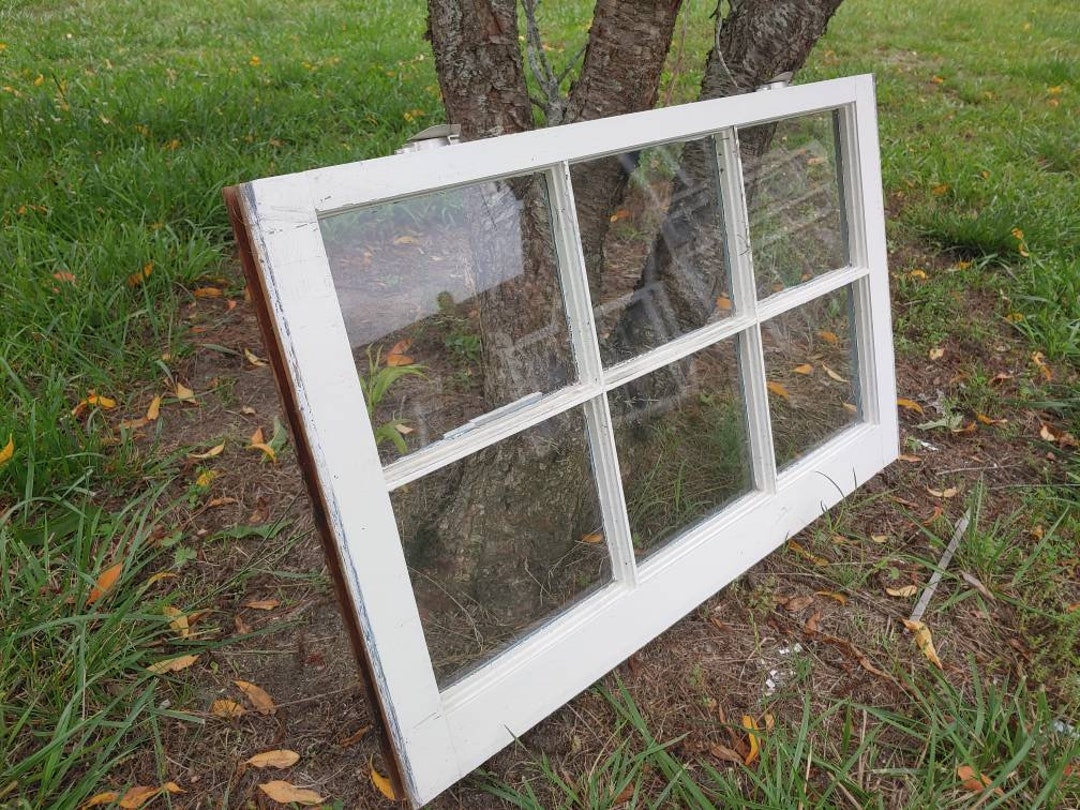Vintage Antique Farm Window Sash Frame, 6 Pane Authentic Window Pane ...