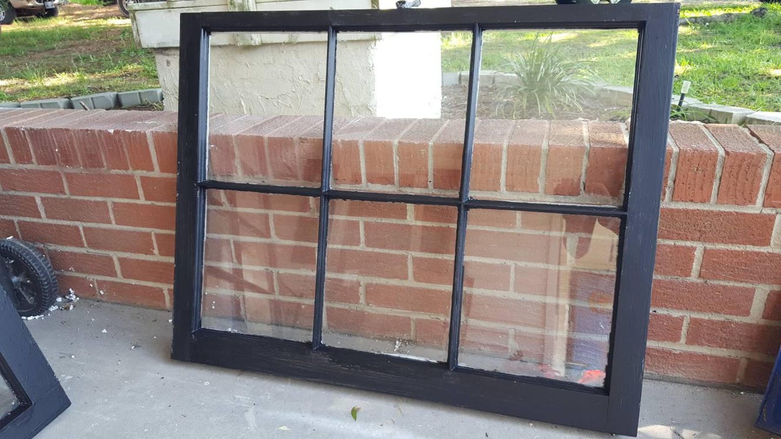 Vintage Antique Farm Window Sash Frame 6 Pane 32X24 Painted Black - Etsy