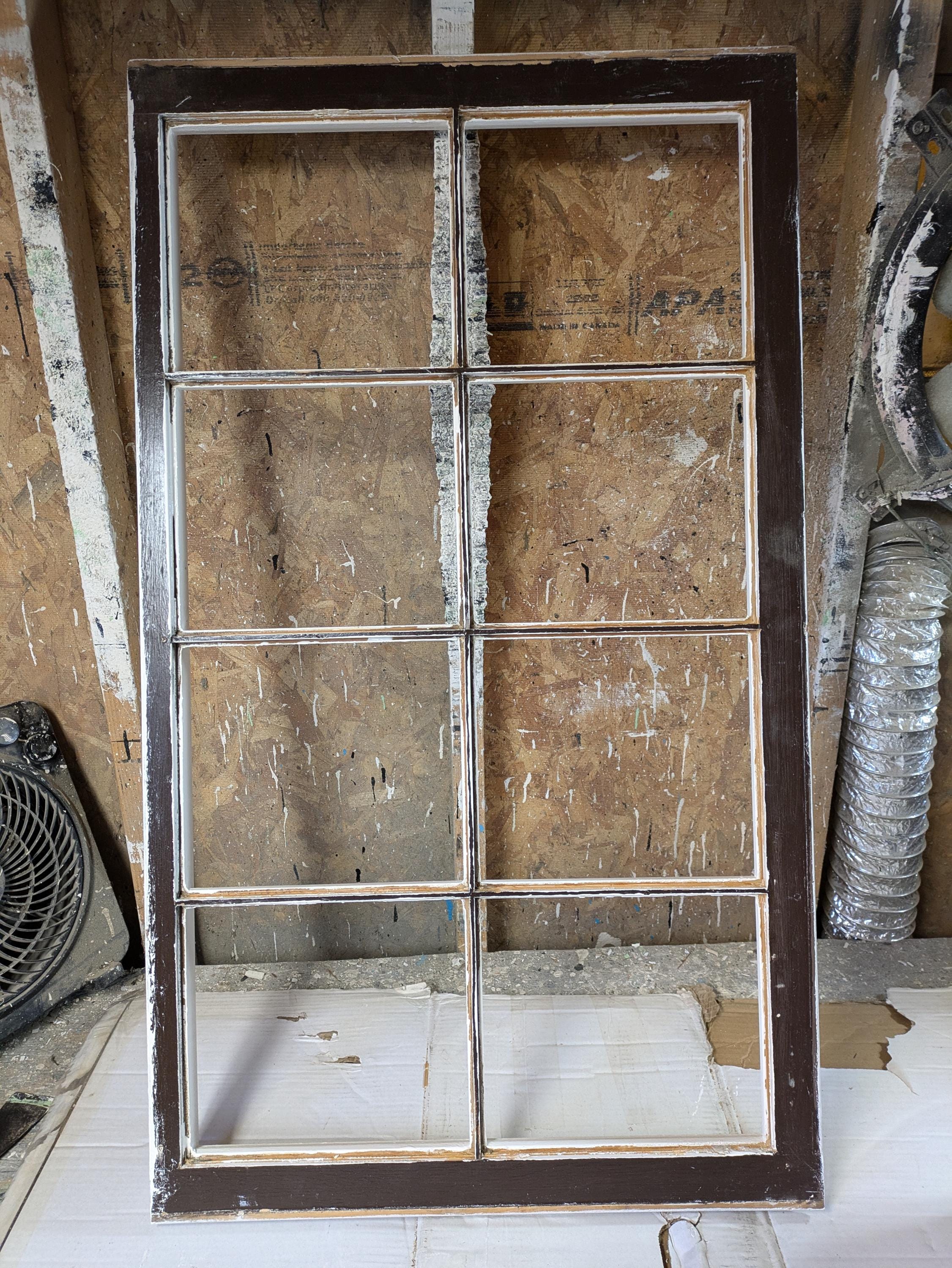 Distressed Rustic 8 Pane 40x23 Vintage Window Sash, Authentic Antique ...