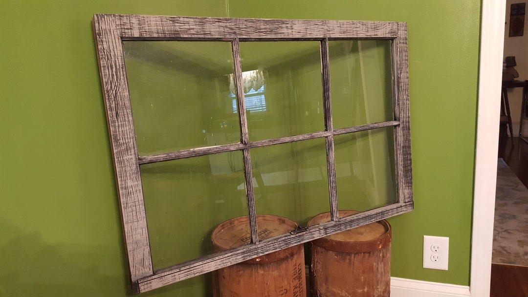 Vintage Antique Farm Window Sash Frame 6 Pane 32x24, "driftwood" Style ...